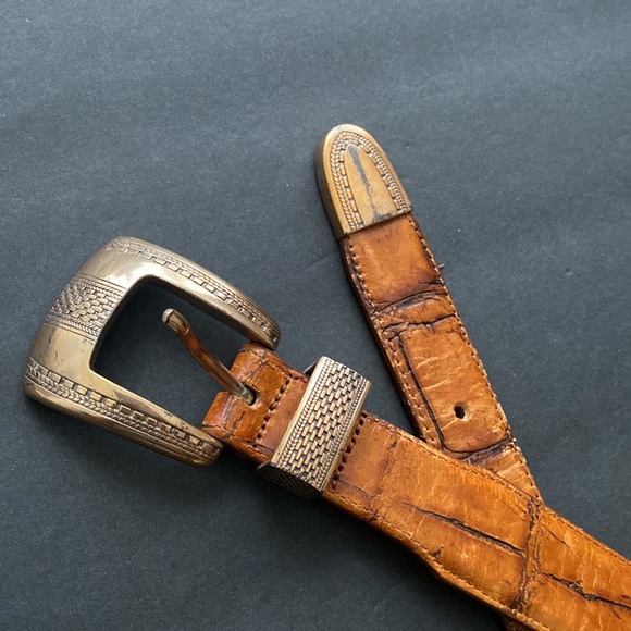 Brighton | Accessories | Vintage Onyx By Brighton Leather Brown Belt ...